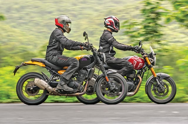 Royal Enfield Hunter 350 vs Triumph Speed T4 comparison review ...