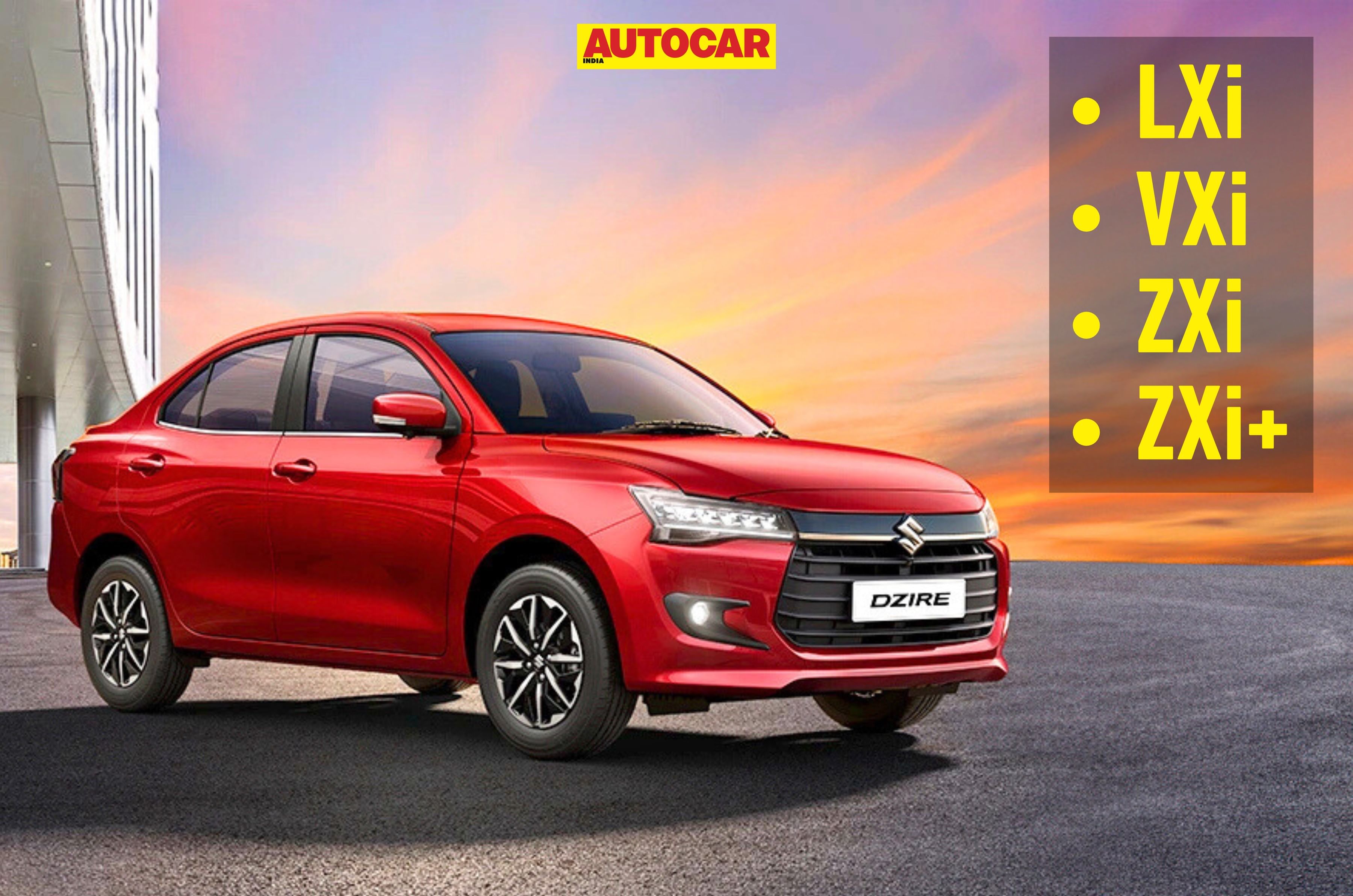 Maruti Dzire 2024 features, variant and features split, trims, prices ...