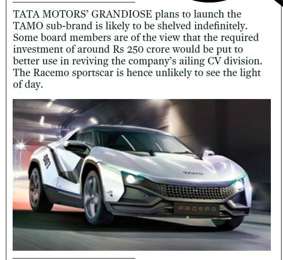 Tata Motors axes Racemo project | Autocar India